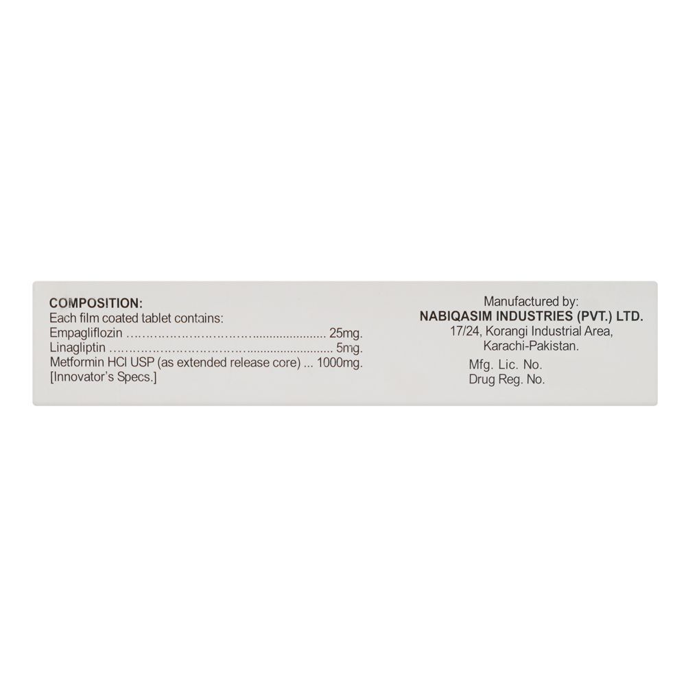 N Pharma Glem-Lin MXR Tablet, 25mg/5mg/1000mg, 14-Pack