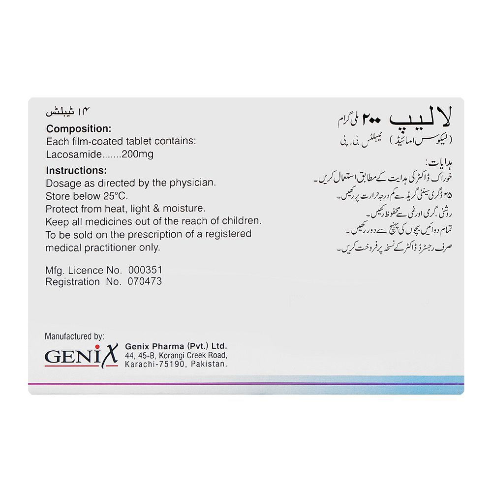 Genix Pharma Lalap Tablet, 200mg, 14-Pack