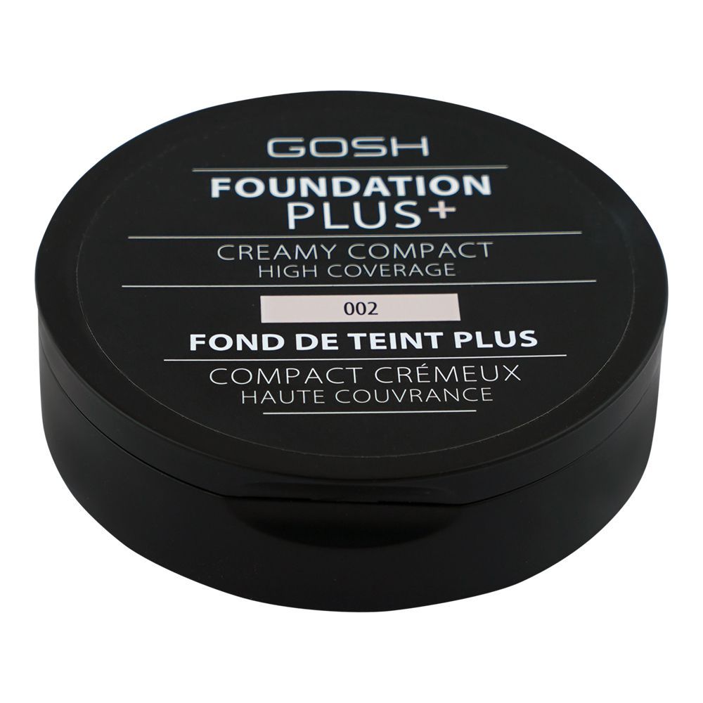 Gosh Foundation Plus + Creamy Compact High Coverage, 002 Ivory, 9g