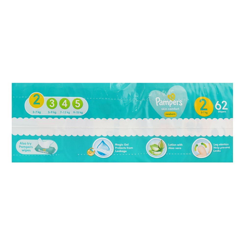 Pampers Skin Comfort Newborn Diapers, No.2, 3-7KG, 62-Pack