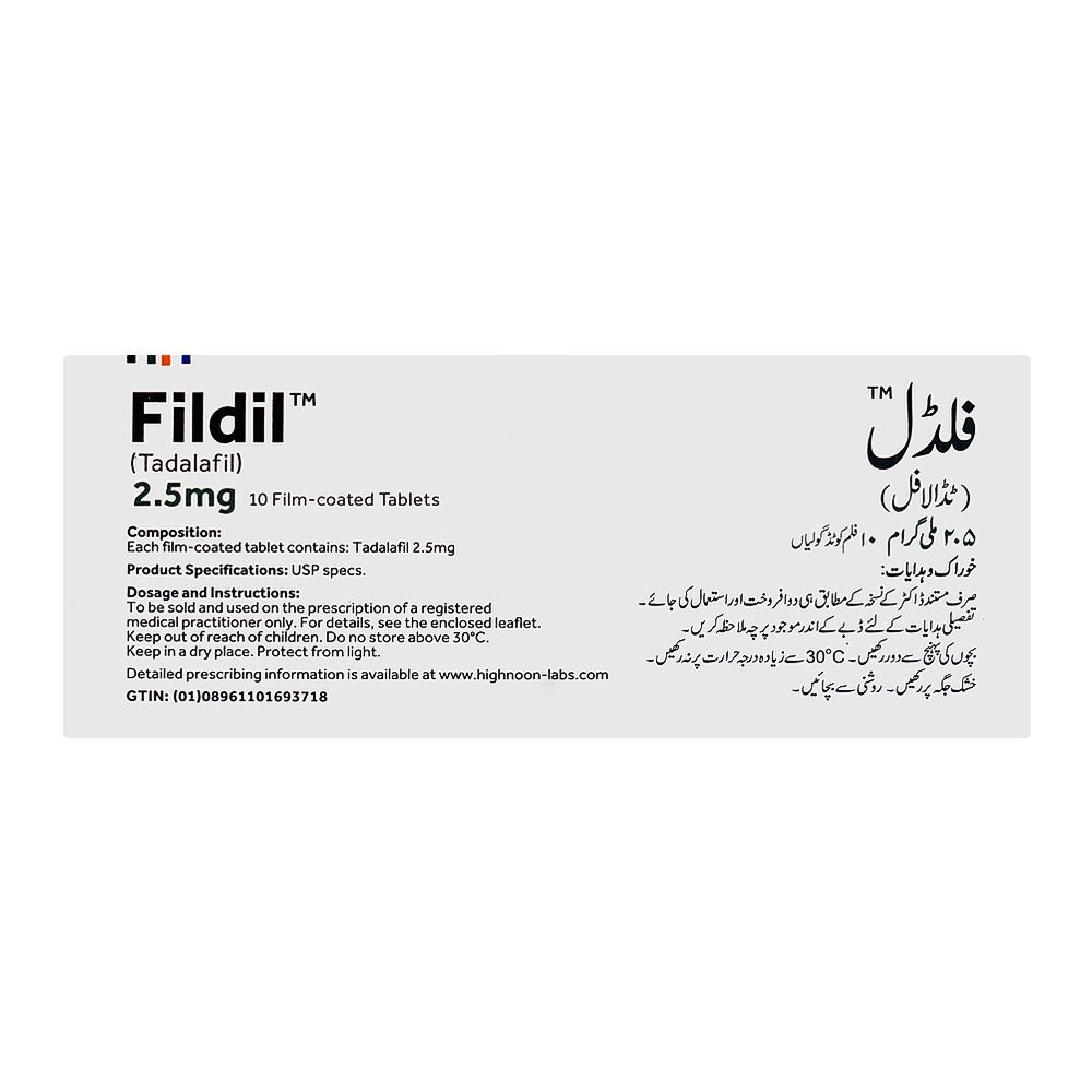 Highnoon Laboratories Fildil Tablet, 2.5mg, 10-Pack
