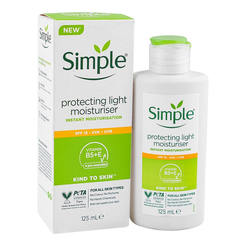 Simple Kind To Skin Protecting Light Moisturiser, UVA/UVB, Alcohol ...