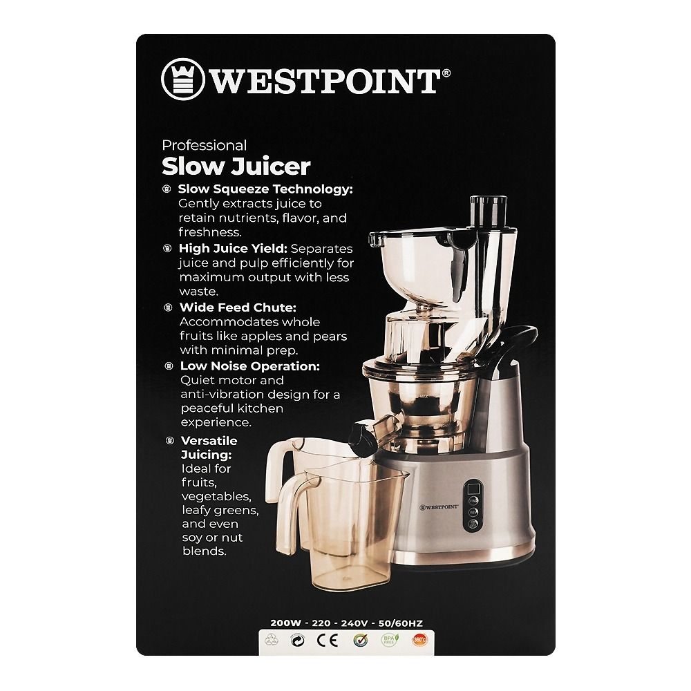West Point Professional Slow Juicer, 200W, 220-240V, WF-5165