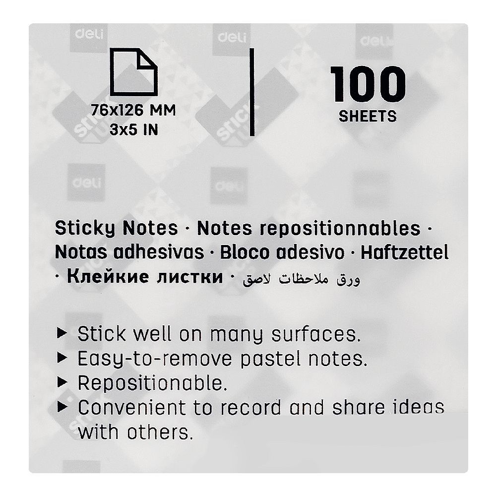 Deli Sticky Notes 3 X 5 Inches, Yellow, EA00552