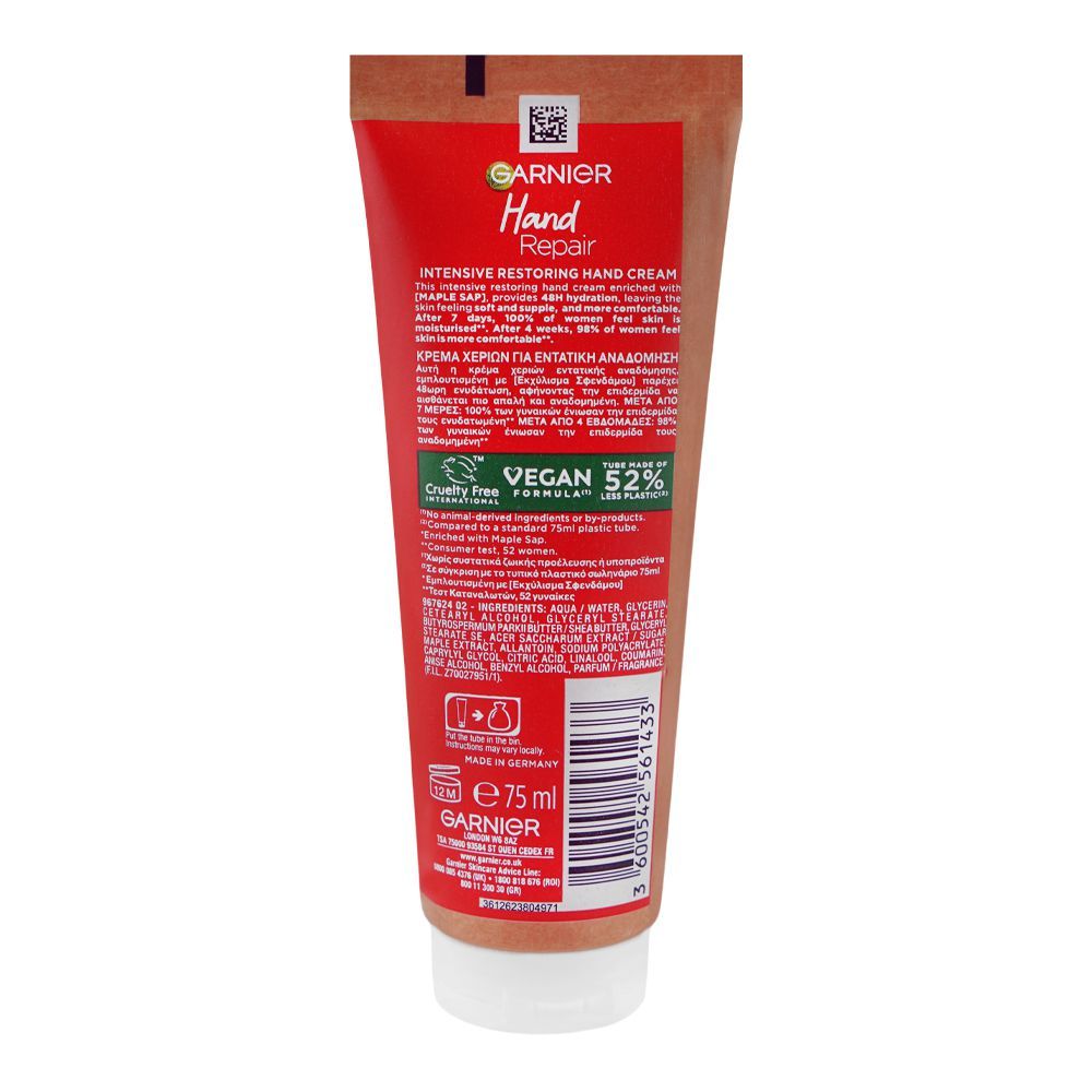 Garnier Hand Repair Intensive Restoring Hand Cream, For Extra Dry Skin ...