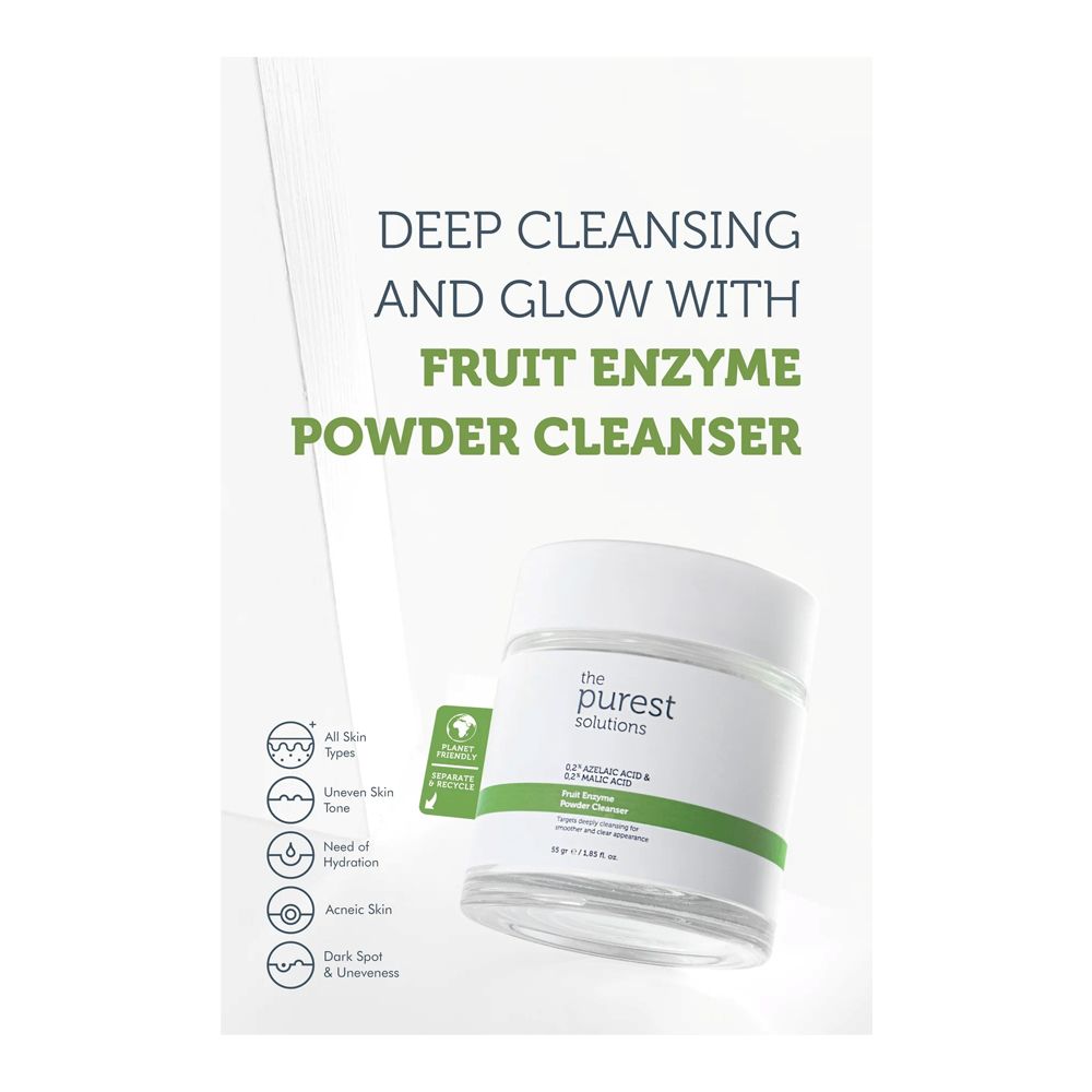The Purest Solutions Fruit Enzyme Powder Cleanser, 0.2% Azelaic Acid ...