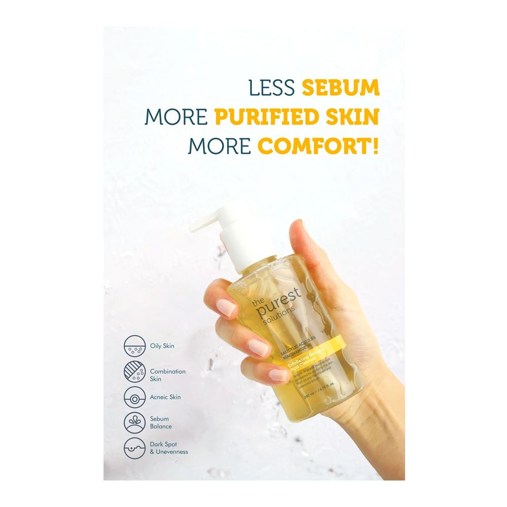 The Purest Solutions Exfoliating Purifying Gel Cleanser, Salicylic Acid 0.5% & Niacinamide 1% ...