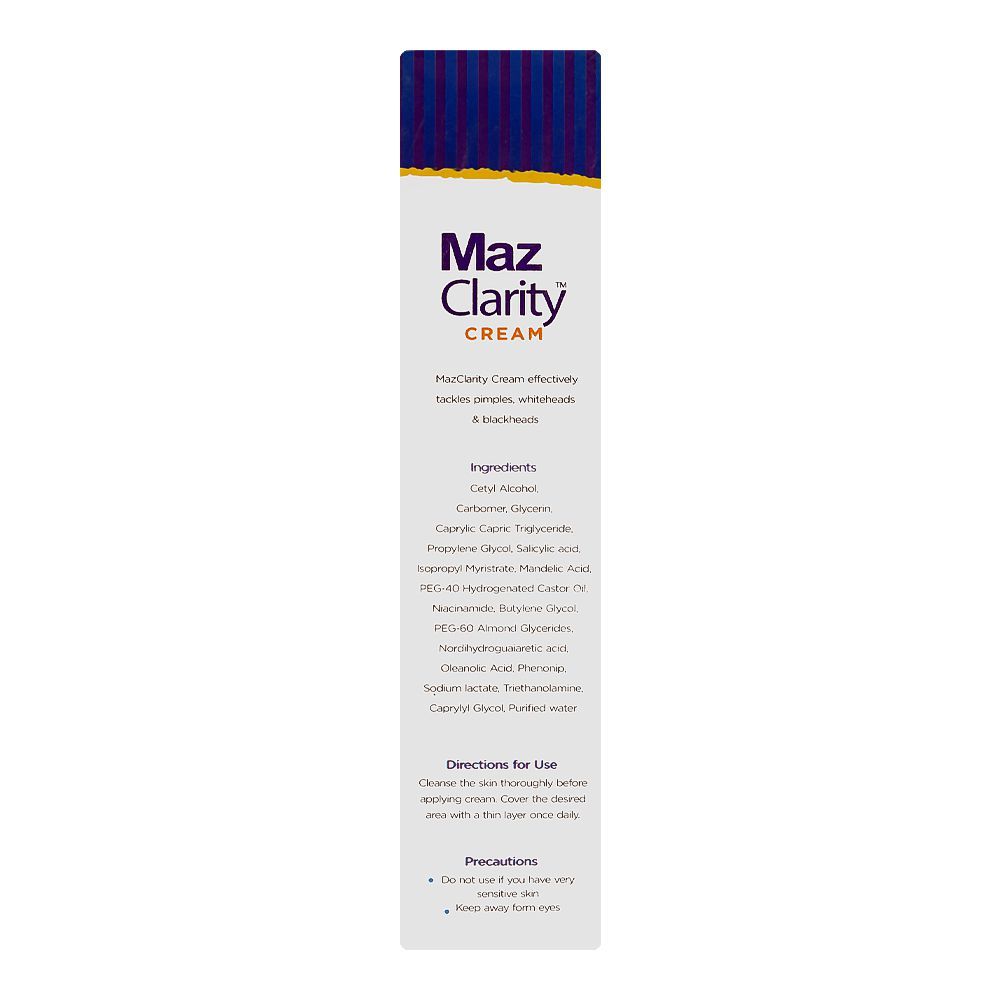 Mazton MazClarity Cream, Niacinamide, Salicylic Acid, For Acne Prone ...