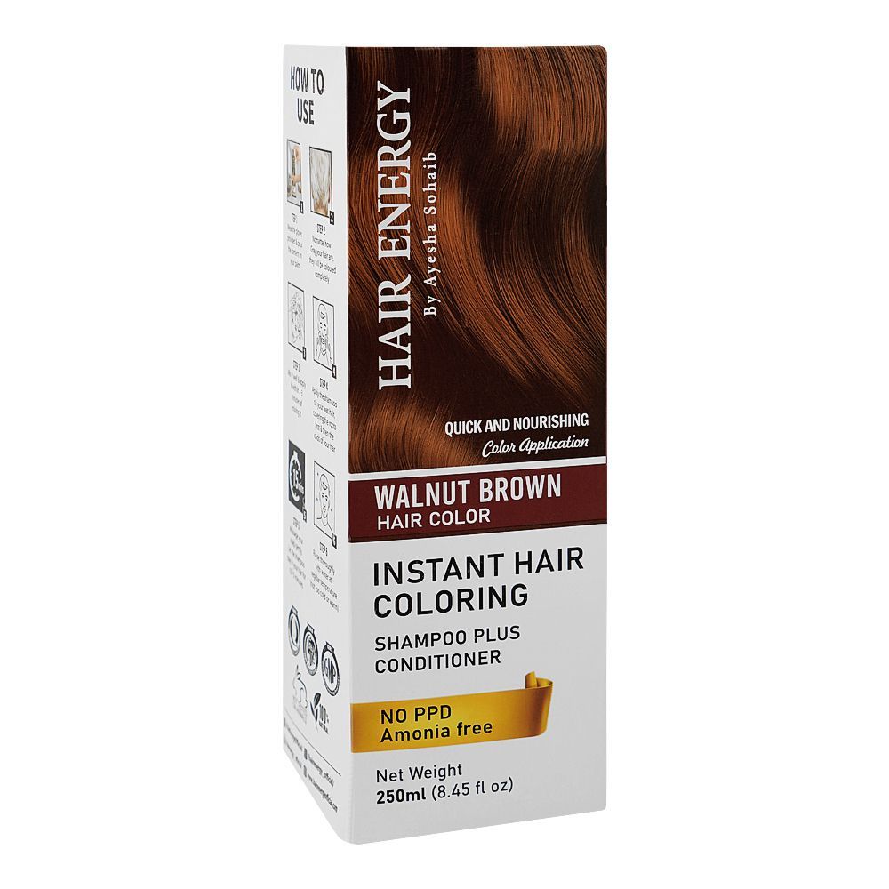 Hair Energy Instant Hair Coloring Shampoo Plus Conditioner, No PPD ...