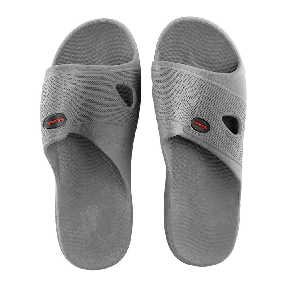Bata Men's Rubber Slide Slippers, Gray, 8722325