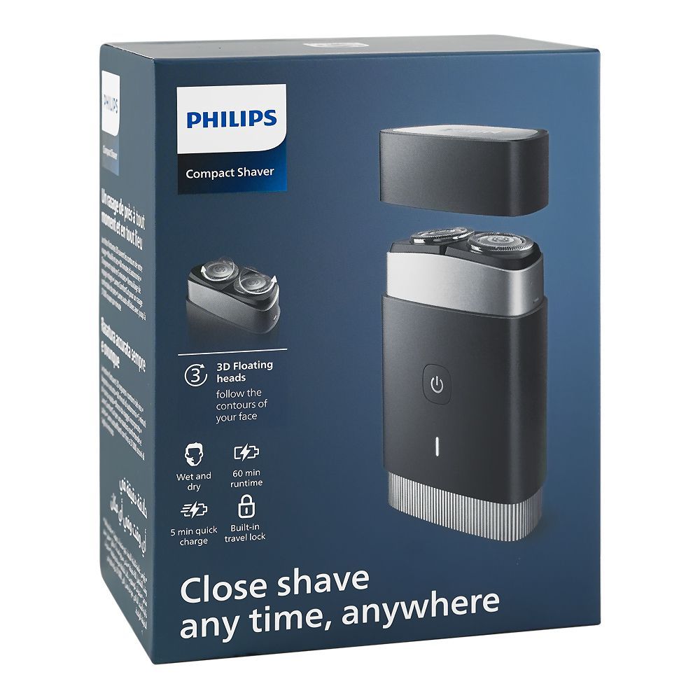 Philips 3D Floating Heads Compact Shaver, IPX7 Water Resistant, 5V ...