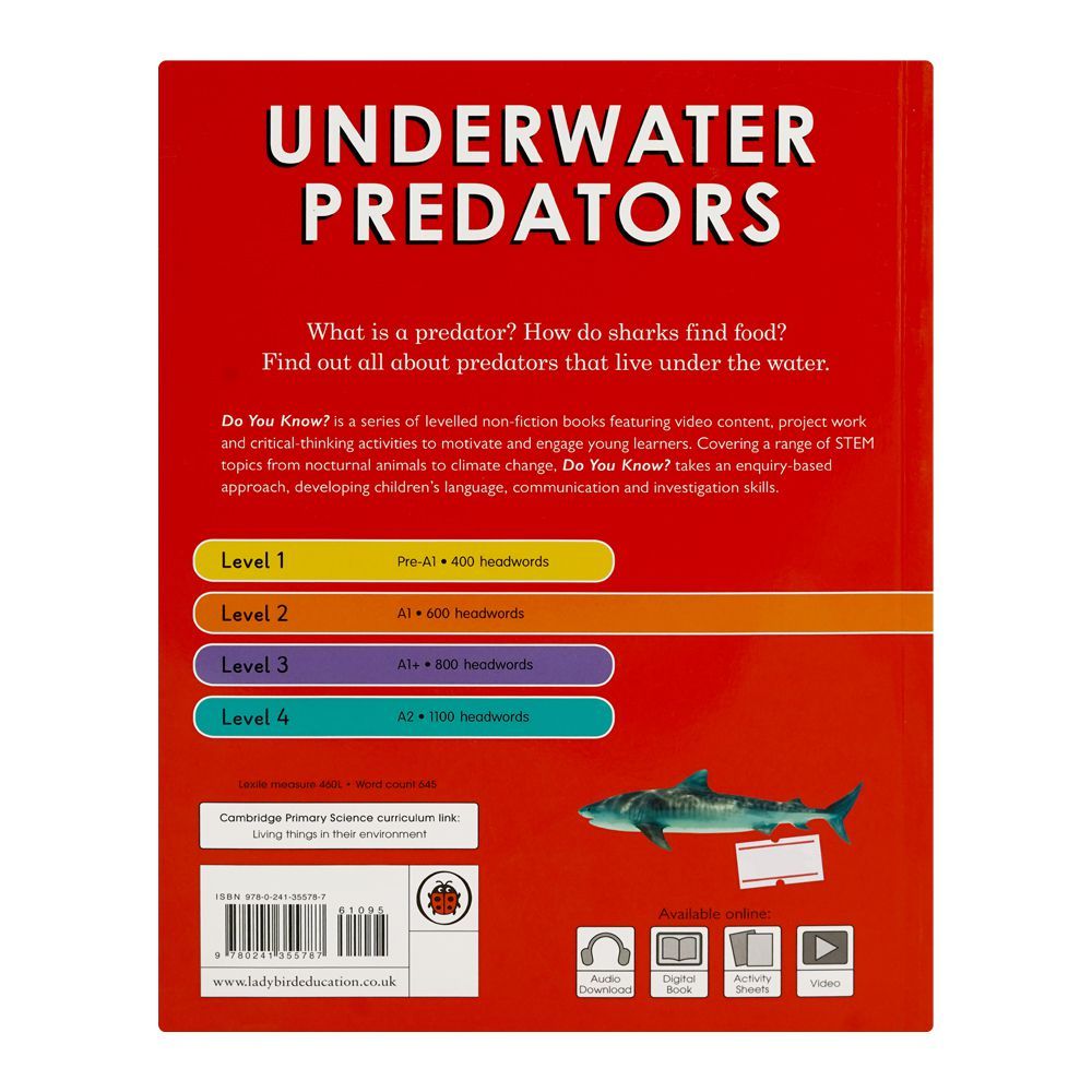 Ladybirds Books Do You Know Level 2 Bbc Earth Underwater Predators Pb Book