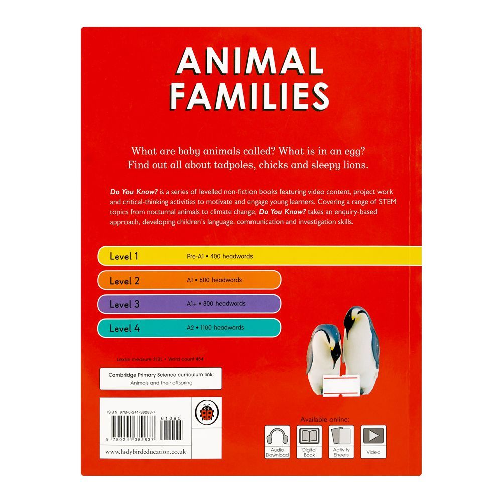 Ladybirds Books Do You Know Level 1 Bbc Earth Animal Families Pb Book