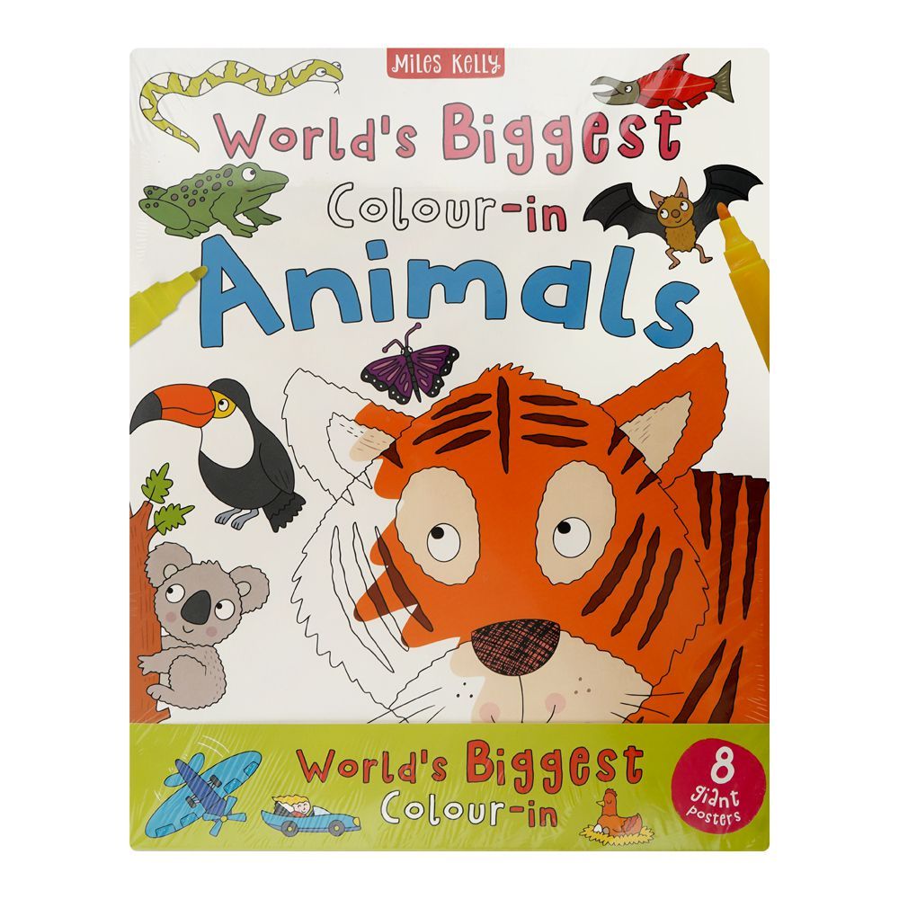 Miles Kelly World's Biggest Colour-In Animals Giant Posters Animal, 8-Pack