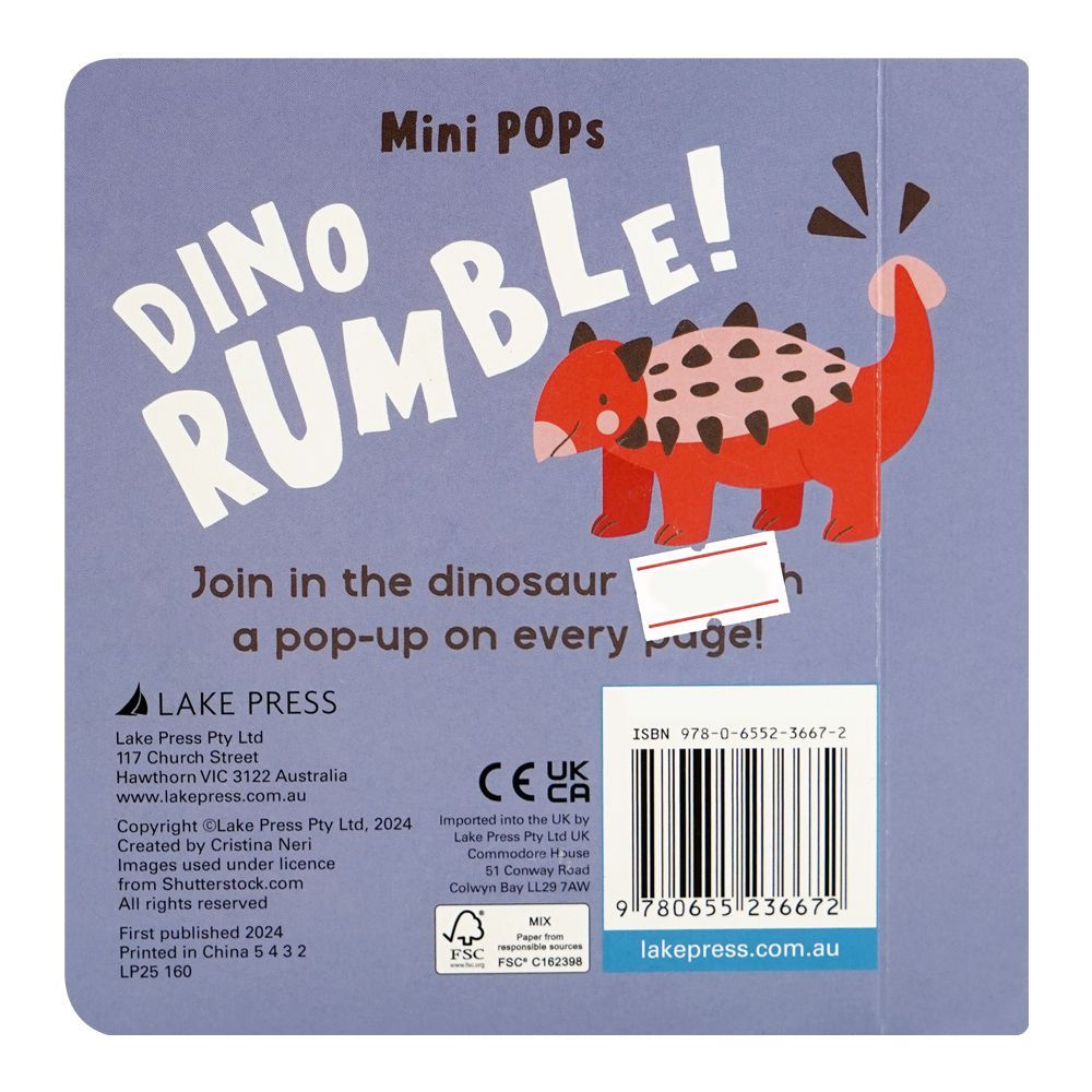 Lake Press Mini Pops Dino Rumble Book