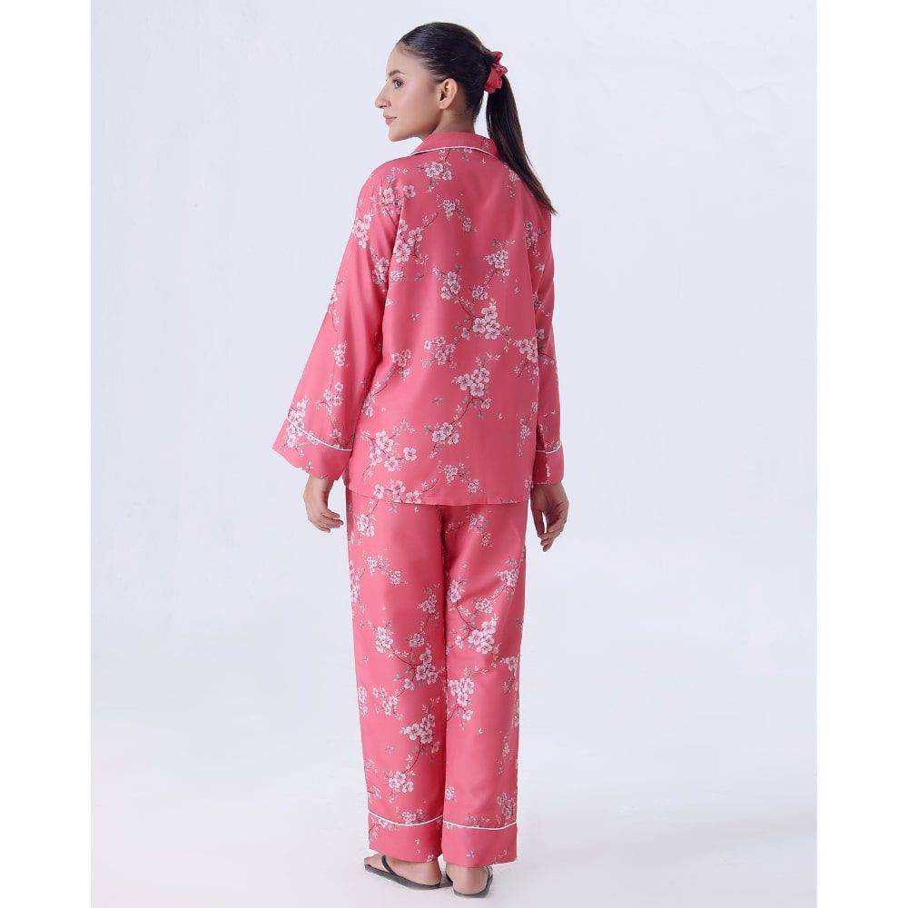 Sajiero Women's Summer Full-Sleeves Pajama Suit, Cozy Pink