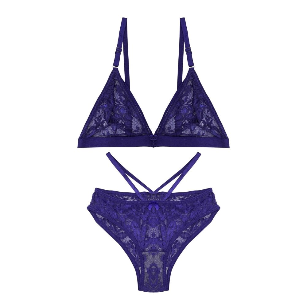 Sajiero Women's Non-Padded Bra Set, Lace-Net, Adjustable Straps, Lace ...