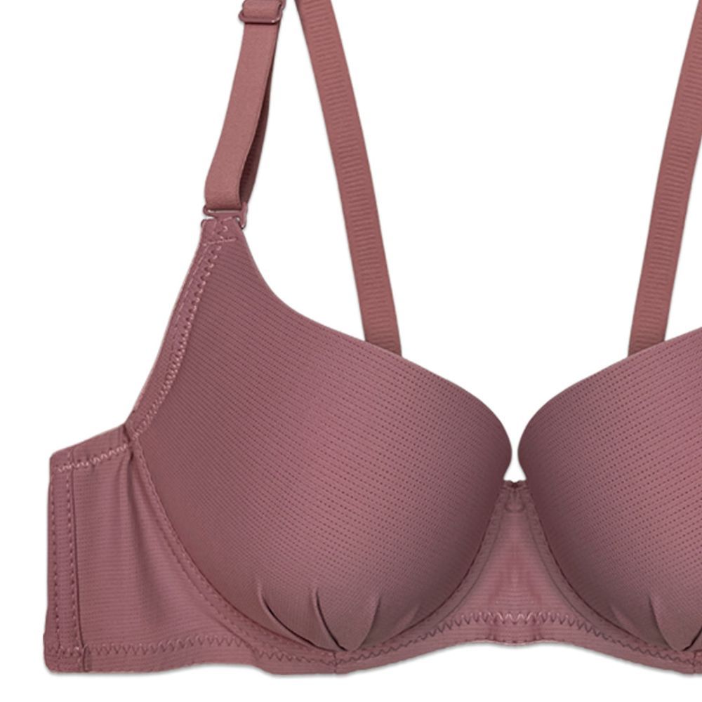 Sajiero Women's Bra Set, Poly-Cotton, Berry Dusk Pink
