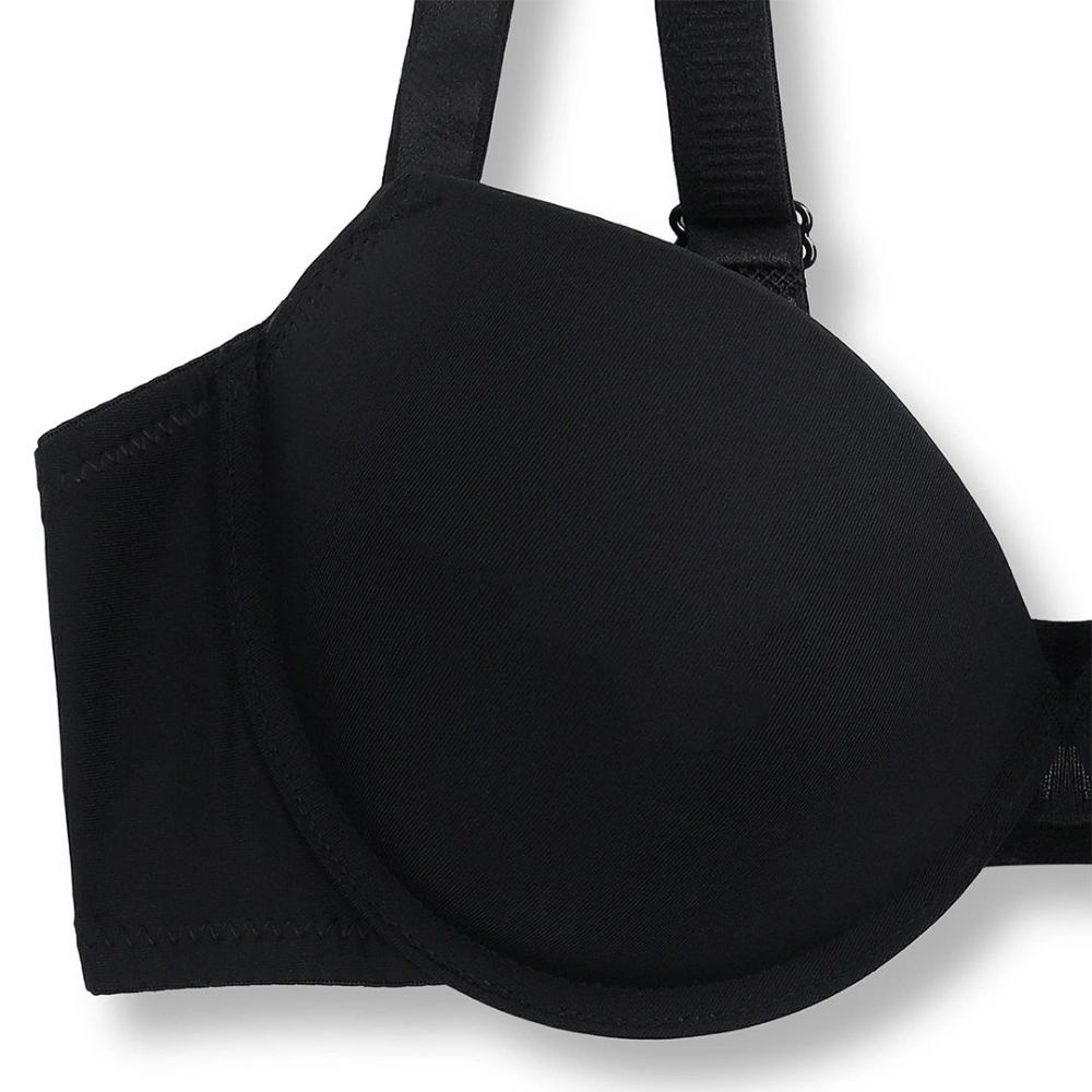Sajiero Women's Bra Set, Poly-Cotton, Creamy Comfort Black