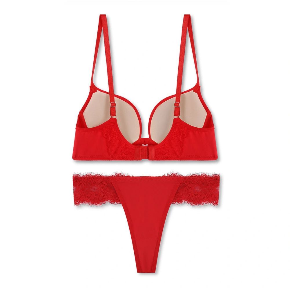 Sajiero Women's Embroidered Padded Bra and Panty Set, Poly-Cotton ...