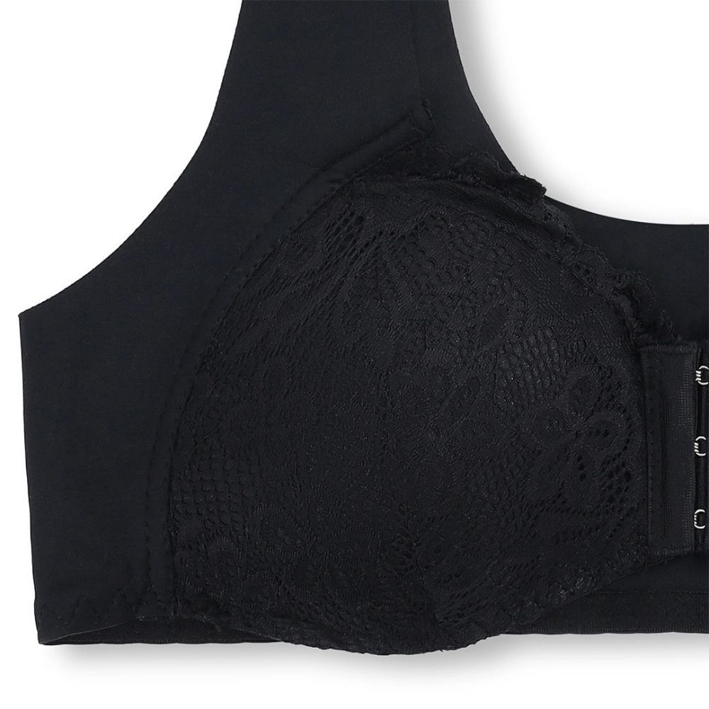 Sajiero Women's Front Open Pushup Bra and Panty Set, Lace-Net, Padded ...