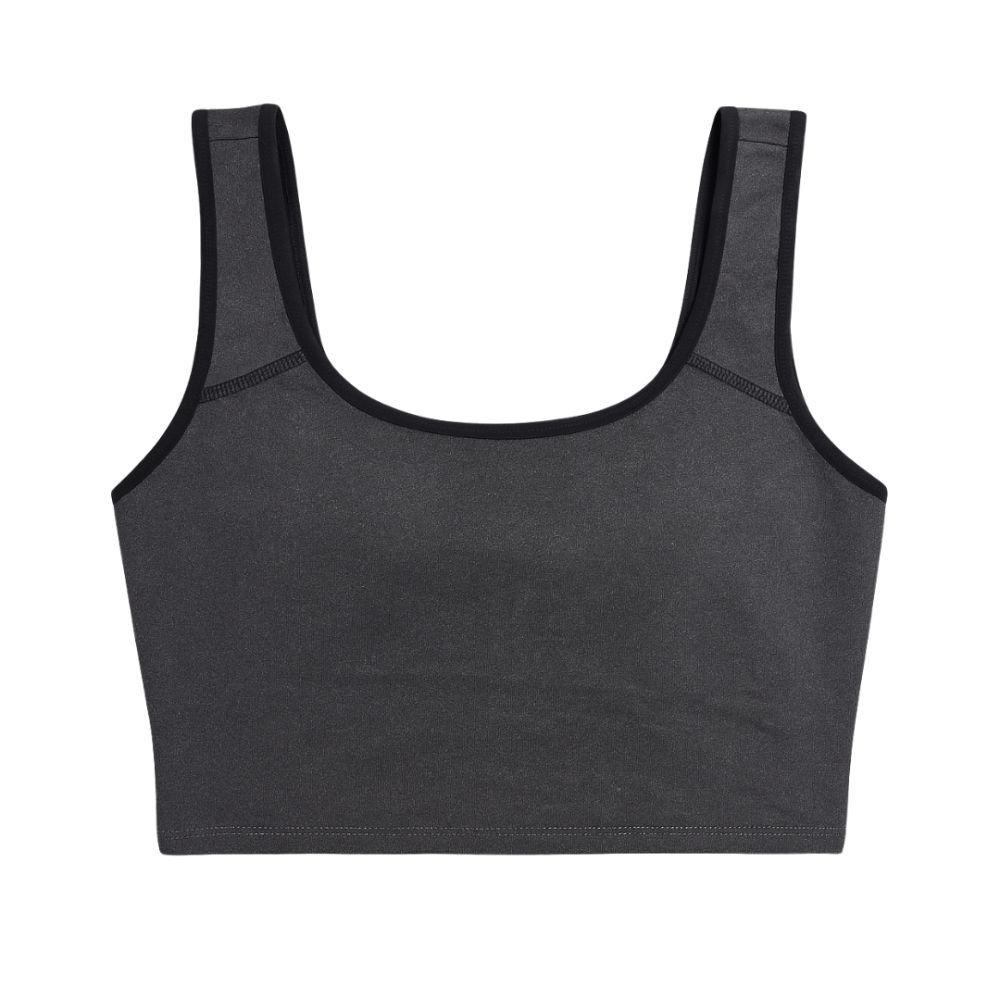 Sajiero Women's Core-Ease Top Sport Bra, Spandex, Wide Straps, Black, 301719