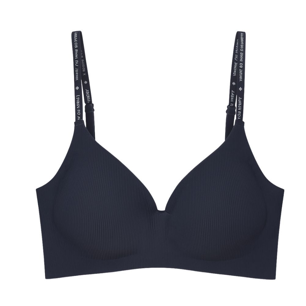 Sajiero Women's Seamless Ribbed Soft Form Padded Bra, Spandex, Black ...