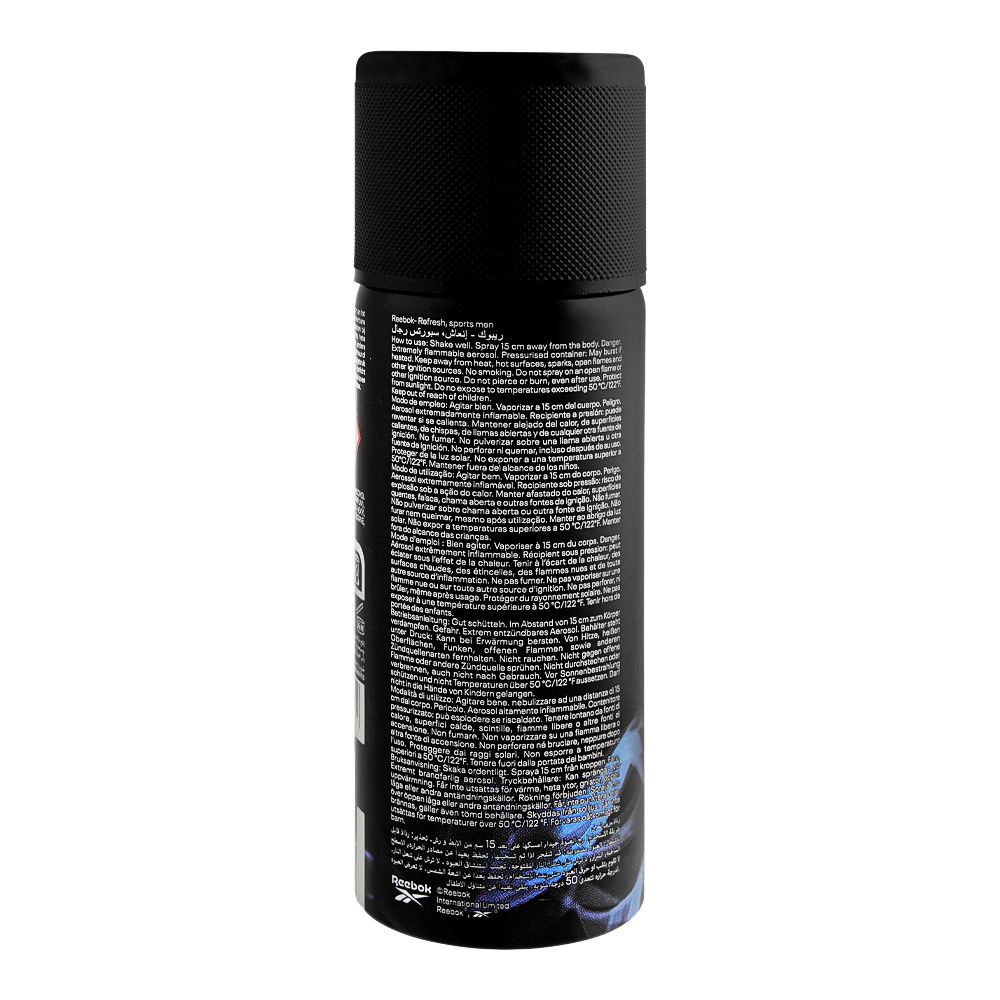 Reebok Refresh Sports Men Deodorant Body Spray, Vegan, For Men, 150ml