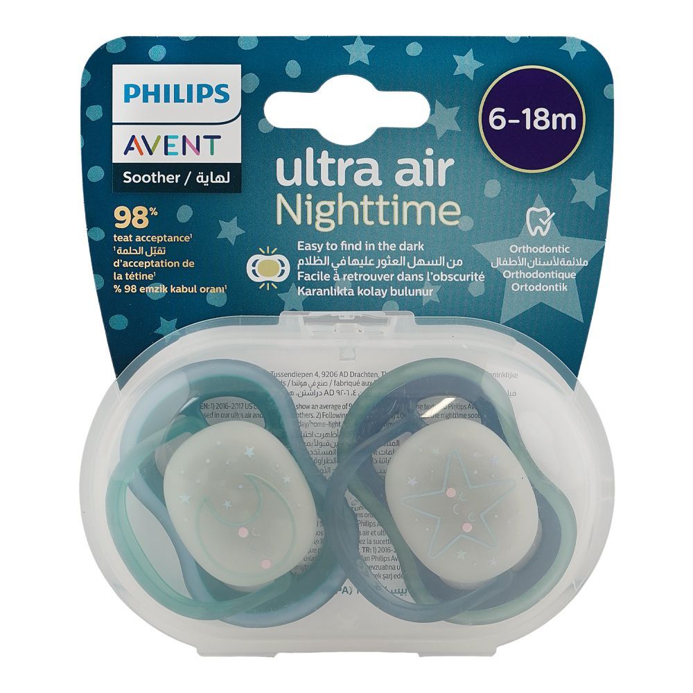 Avent Ultra Air Night Time Soothers, For 6 To 18 Months, BPA Free ...