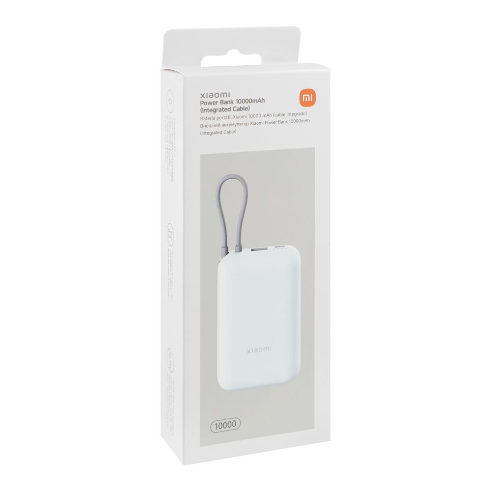 Xiaomi MI Fast Charging Power Bank With Integrated Cable, 10000mAh, 22 ...