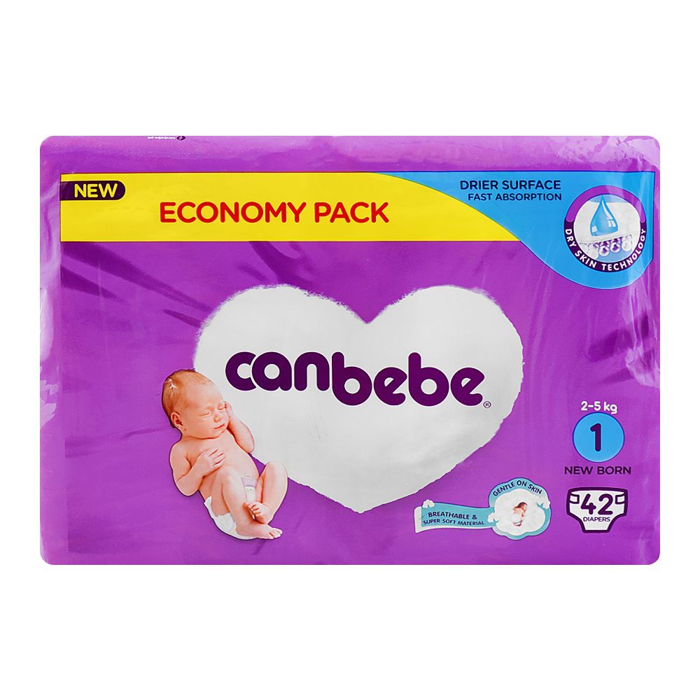 Canbebe Diaper Economy Pack, For Newborn, No.1, 2-5KG, 42-Pack