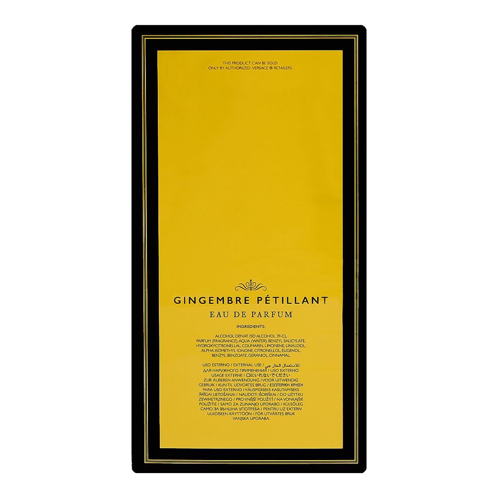 Versace Atelier Gingembre Petillant, Eau De Parfum, For Men & Women, 100ml