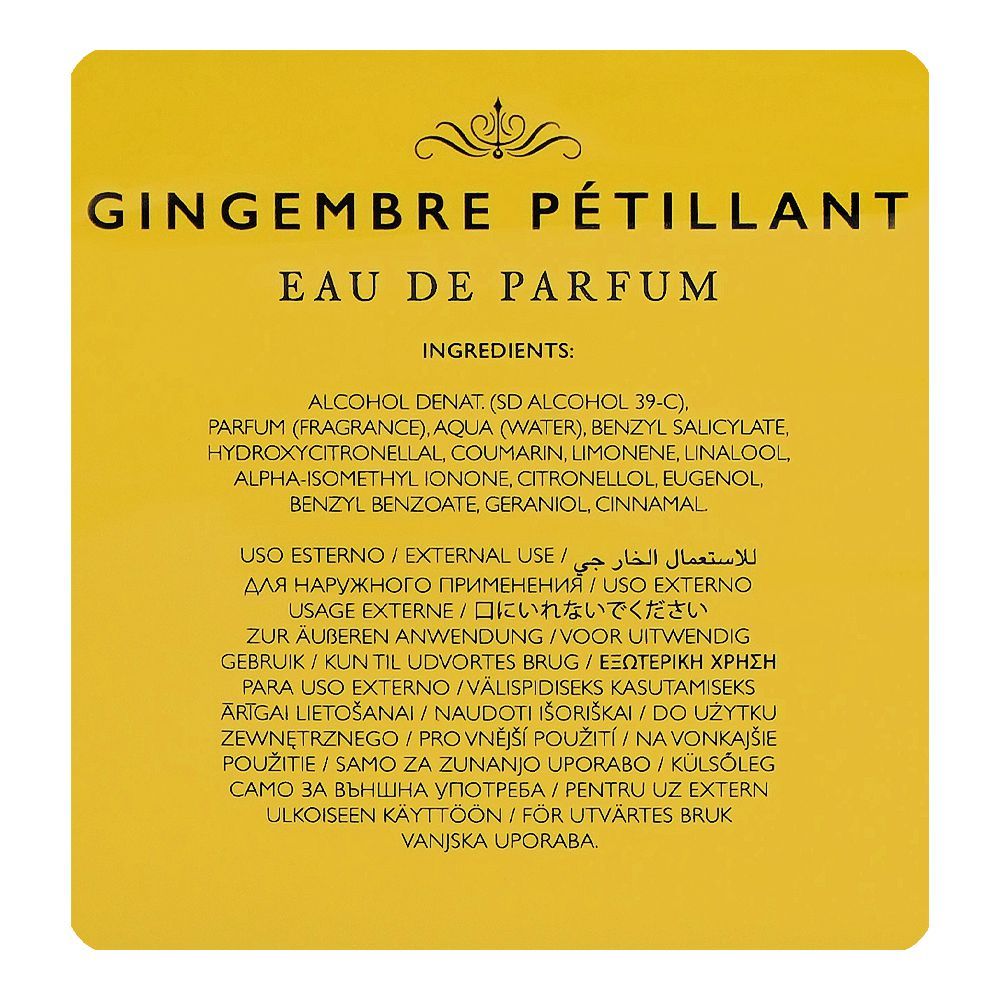 Versace Atelier Gingembre Petillant, Eau De Parfum, For Men & Women, 100ml