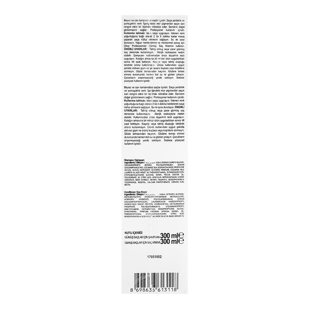 Okay Silver Color Refreshing System Shampoo & Conditioner, For Grey ...