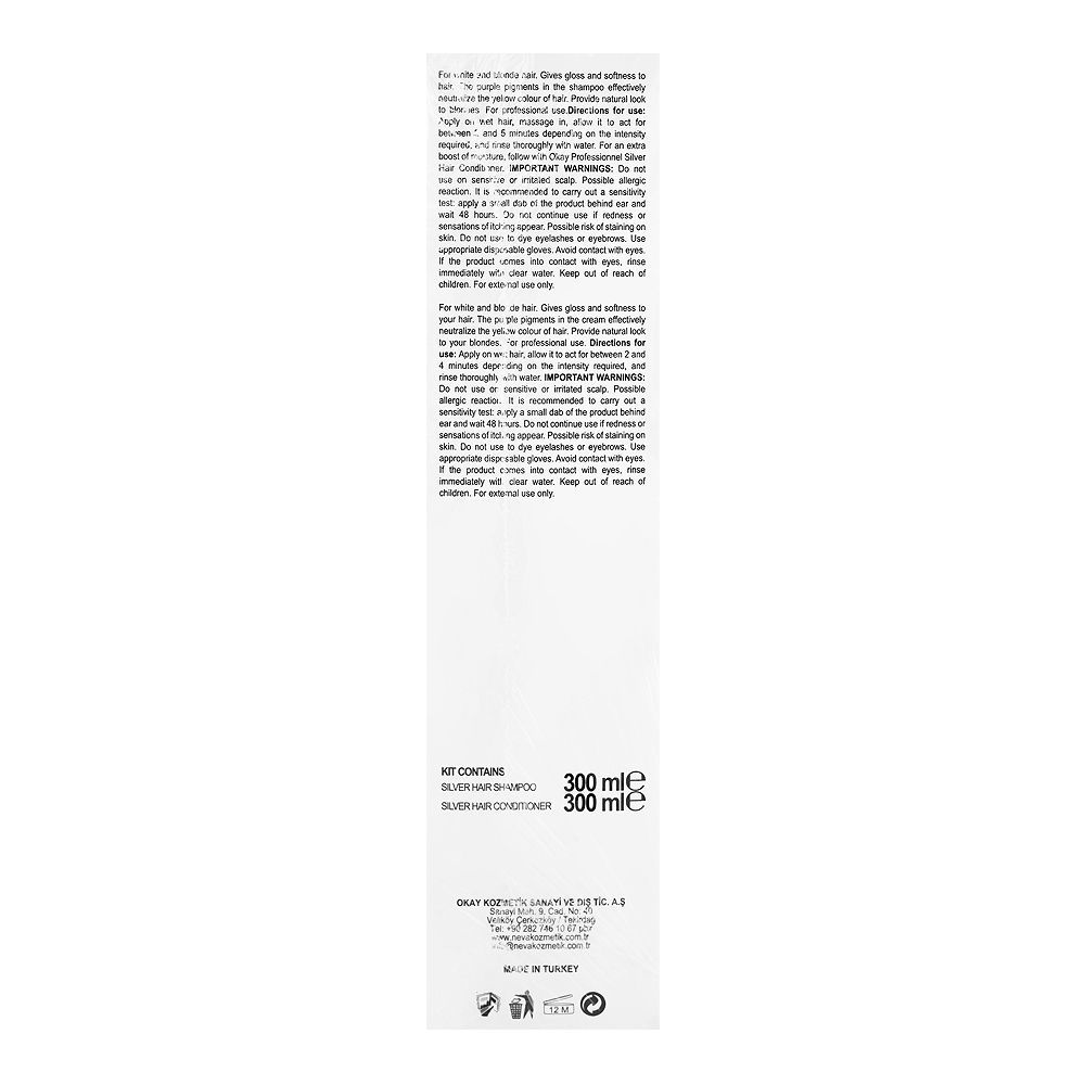 Okay Silver Color Refreshing System Shampoo & Conditioner, For Grey ...