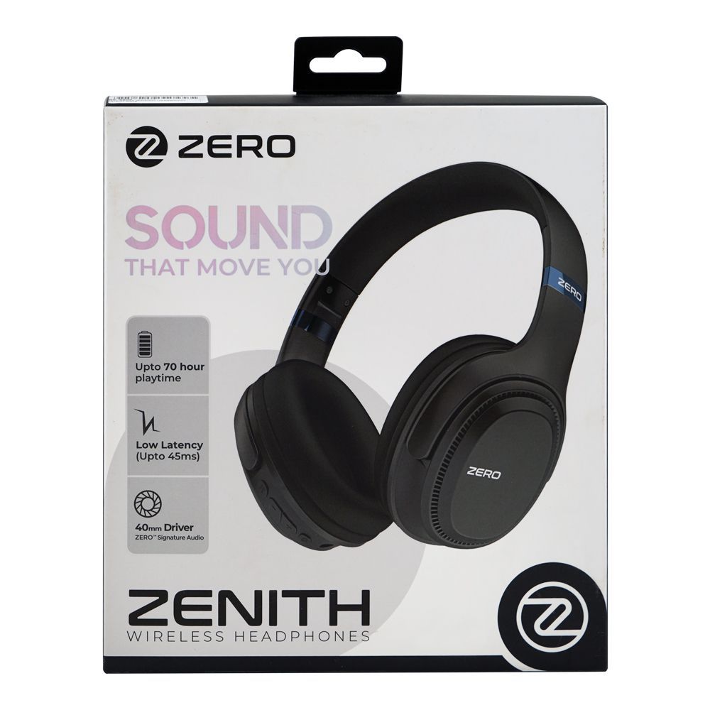 Zero Zenith Wireless Headphones, IPx4 Water Resistant, Up to 70 Hours ...