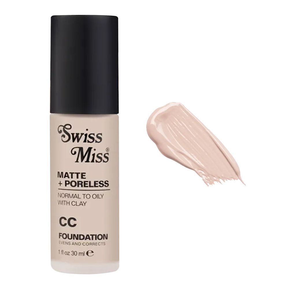 Swiss Miss Matte + Poreless Normal To Oily With Clay CC Foundation ...