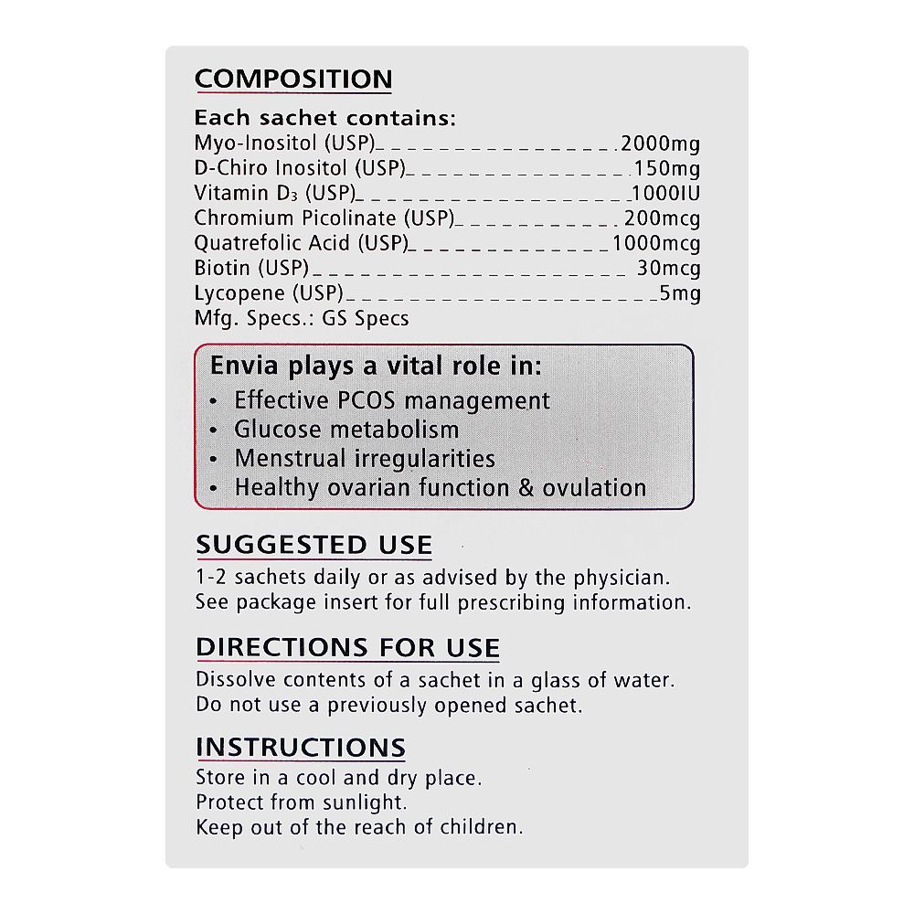 High-Q Pharmaceuticals Envia Sachet, 10-Pack