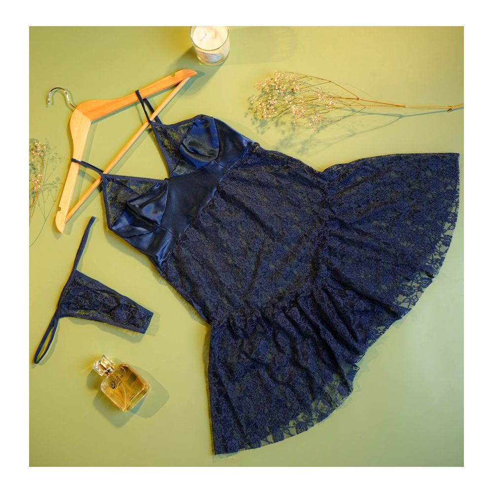 Moon Girl Nighty, Navy Blue, 281
