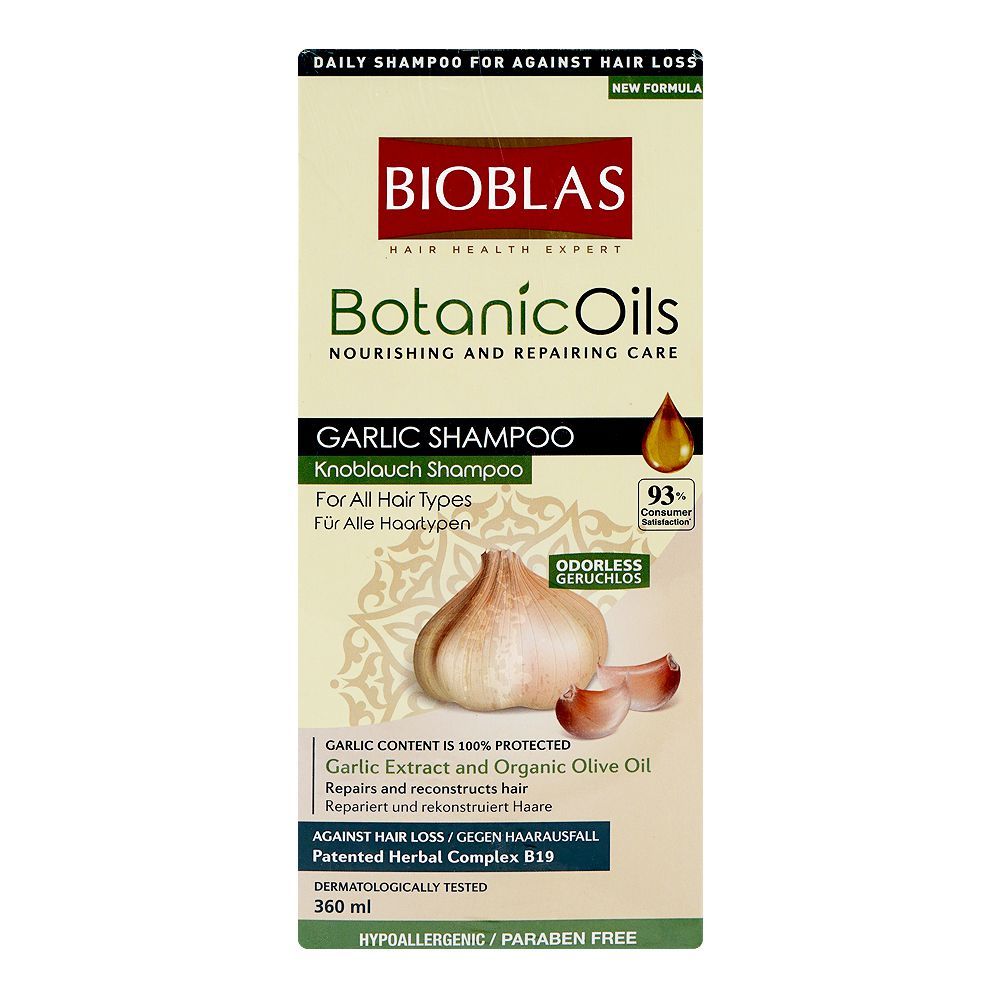 Bioblas Botanic Oil Garlic + Olive Oil Shampoo, For All Types Of Hair ...