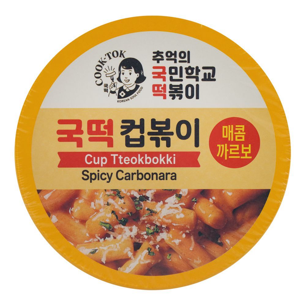 Cook-Tok Cup Tteok Bokki Bowl, Spicy Carbonara, 140g