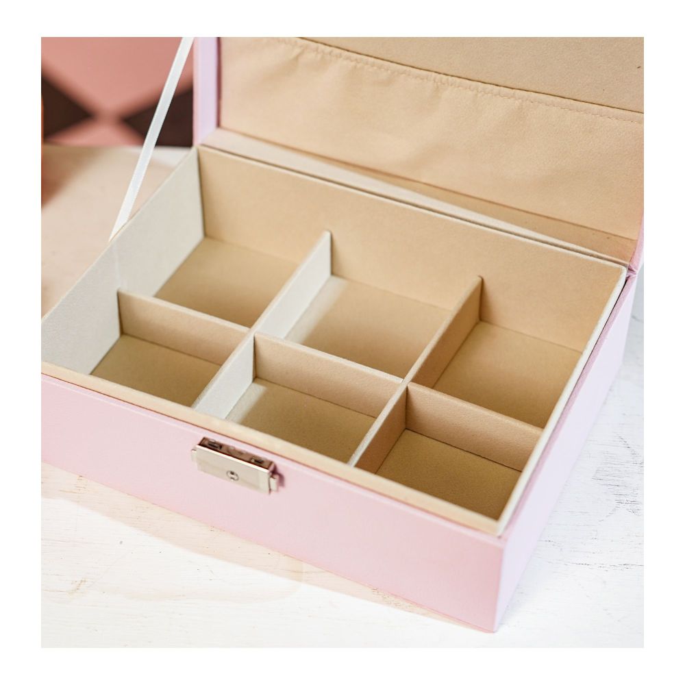 AJF Leather Jewellery Organizer with Locker 2 Layers Hanging Holder ...