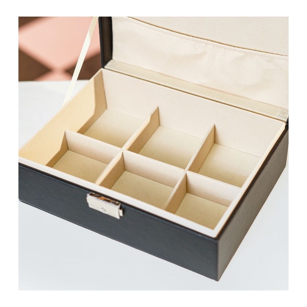 AJF Leather Jewellery Organizer with Locker 2 Layers Hanging Holder ...