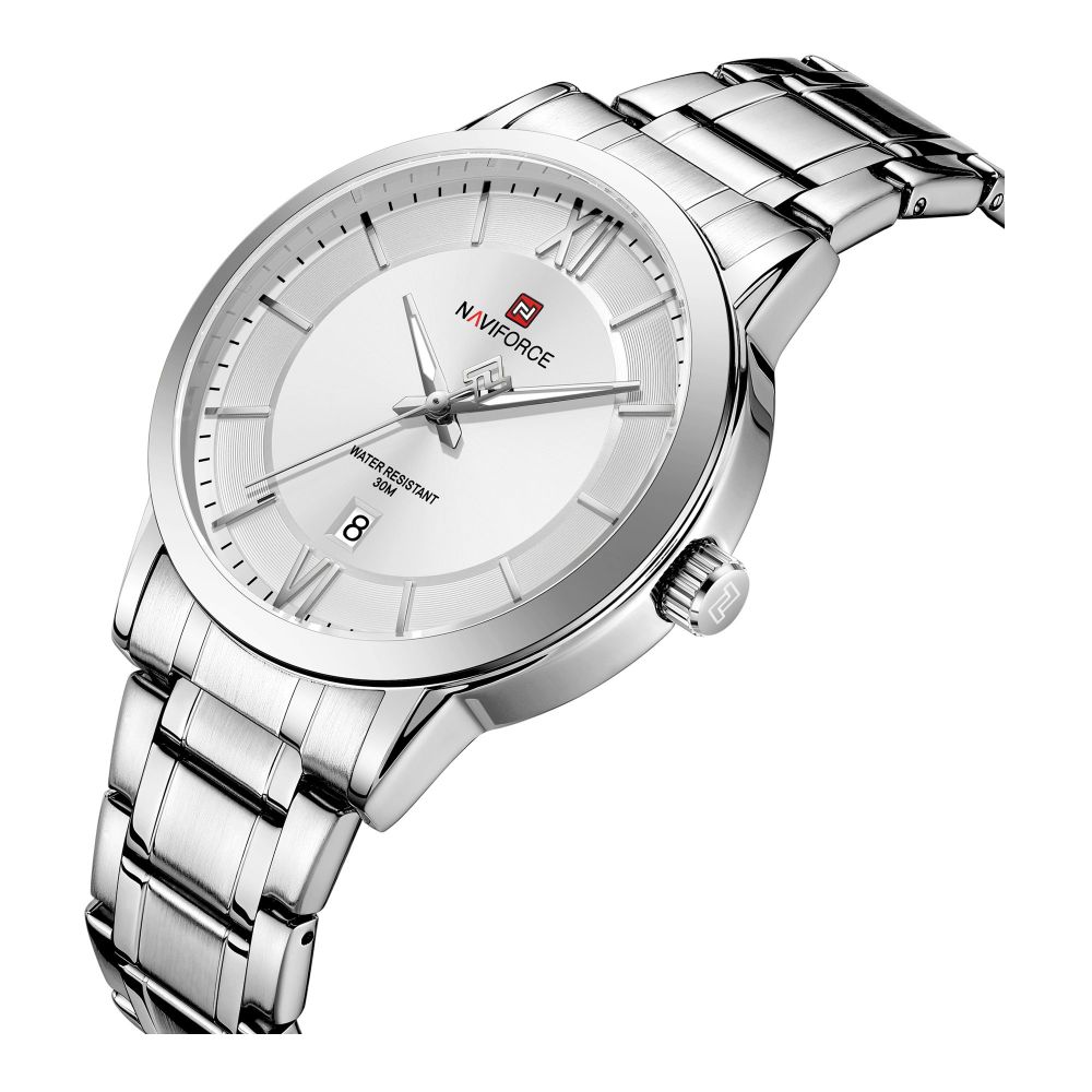 Naviforce Royal Date Edition Men's Analog Watch With Silver Dial ...
