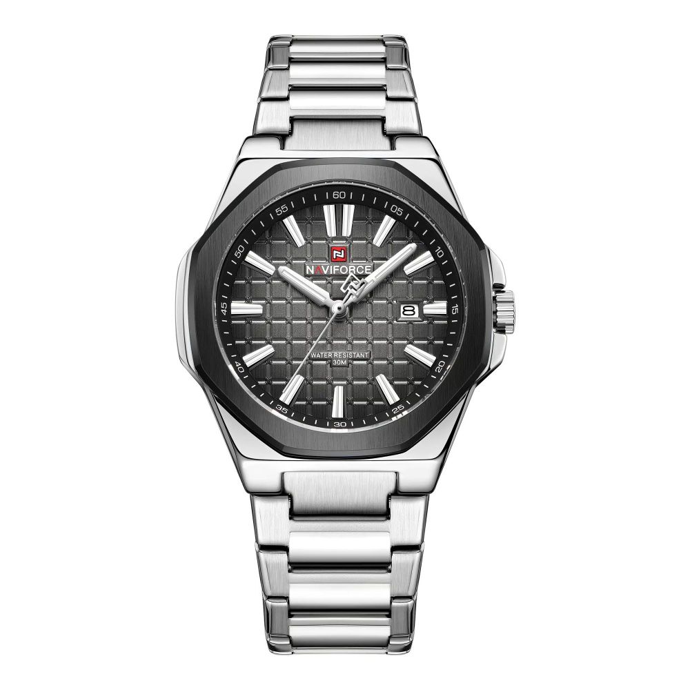 Naviforce Signature Textured Date Men's Analog Watch With Black Dial ...