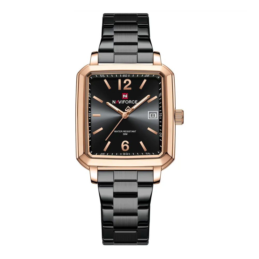 Naviforce SquareClass Edition Men's Analog Watch With Black & Golden ...
