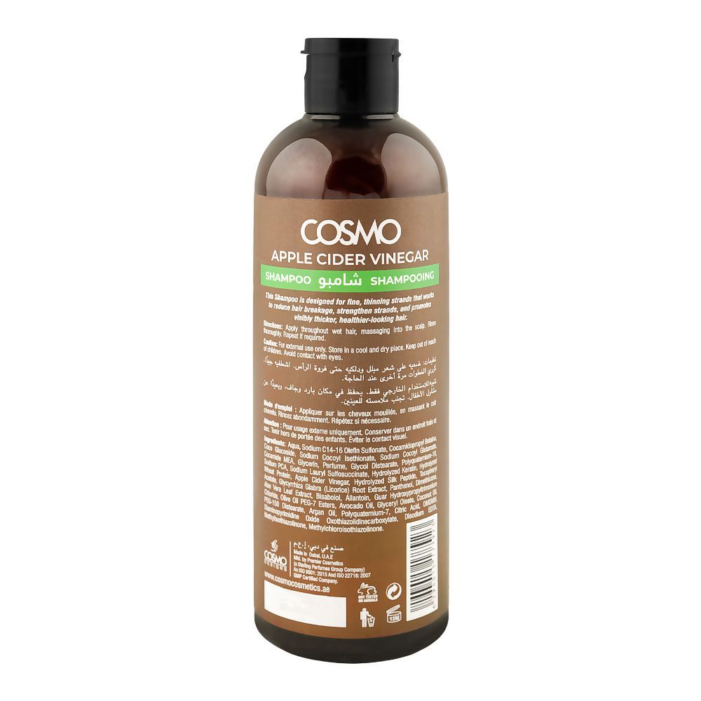 Cosmo Apple Cider Vinegar Balancing Shampoo, Vitamin E + Licorice ...