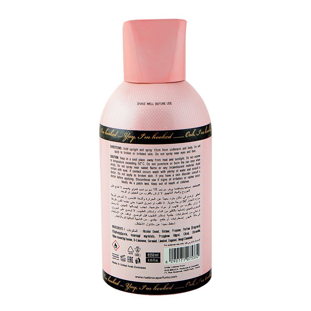 Rue Broca Hooked Pour Femme Perfumed Body Spray, For Women, 250ml