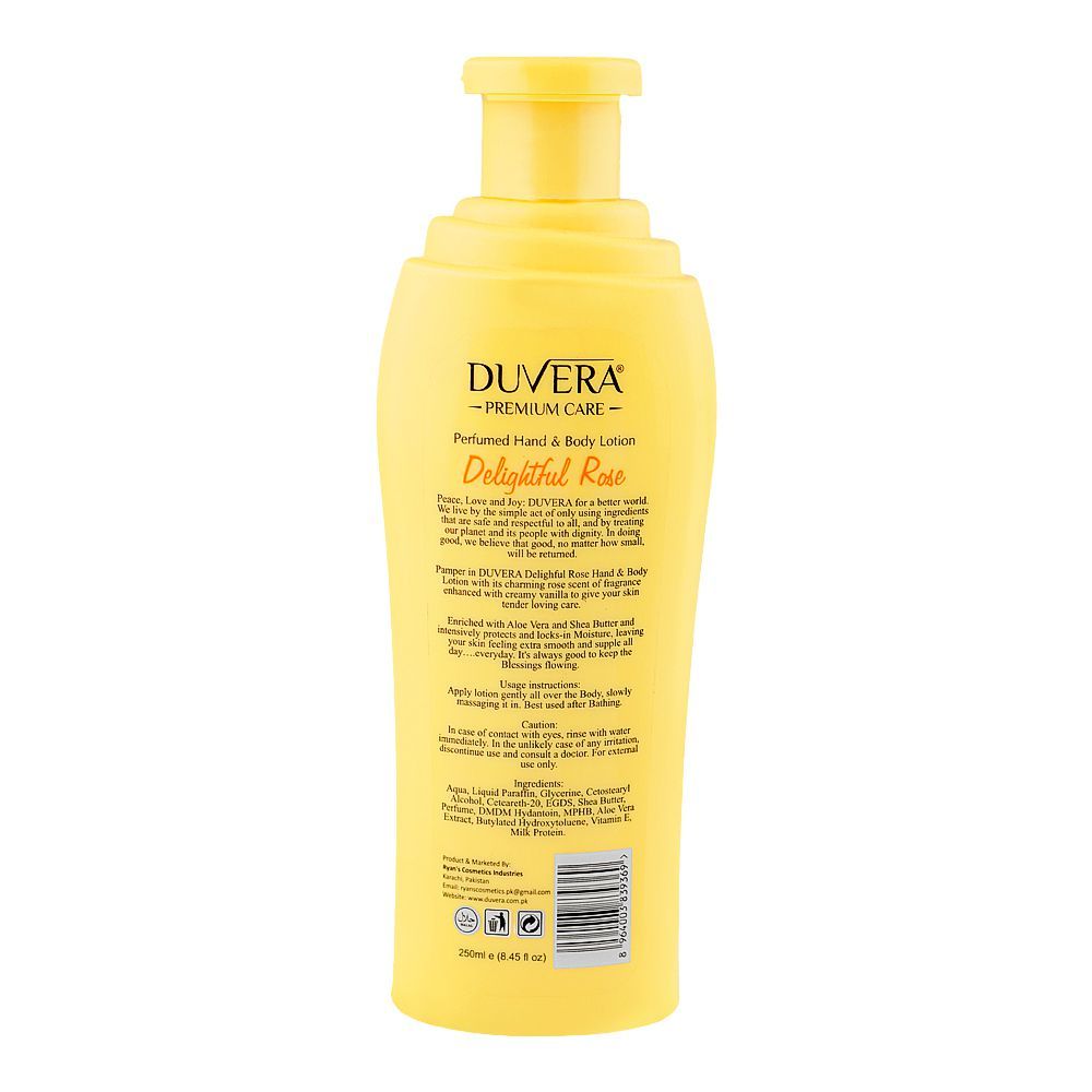 Duvera Delightful Rose Perfumed Hand & Body Lotion, Vitamin E ...