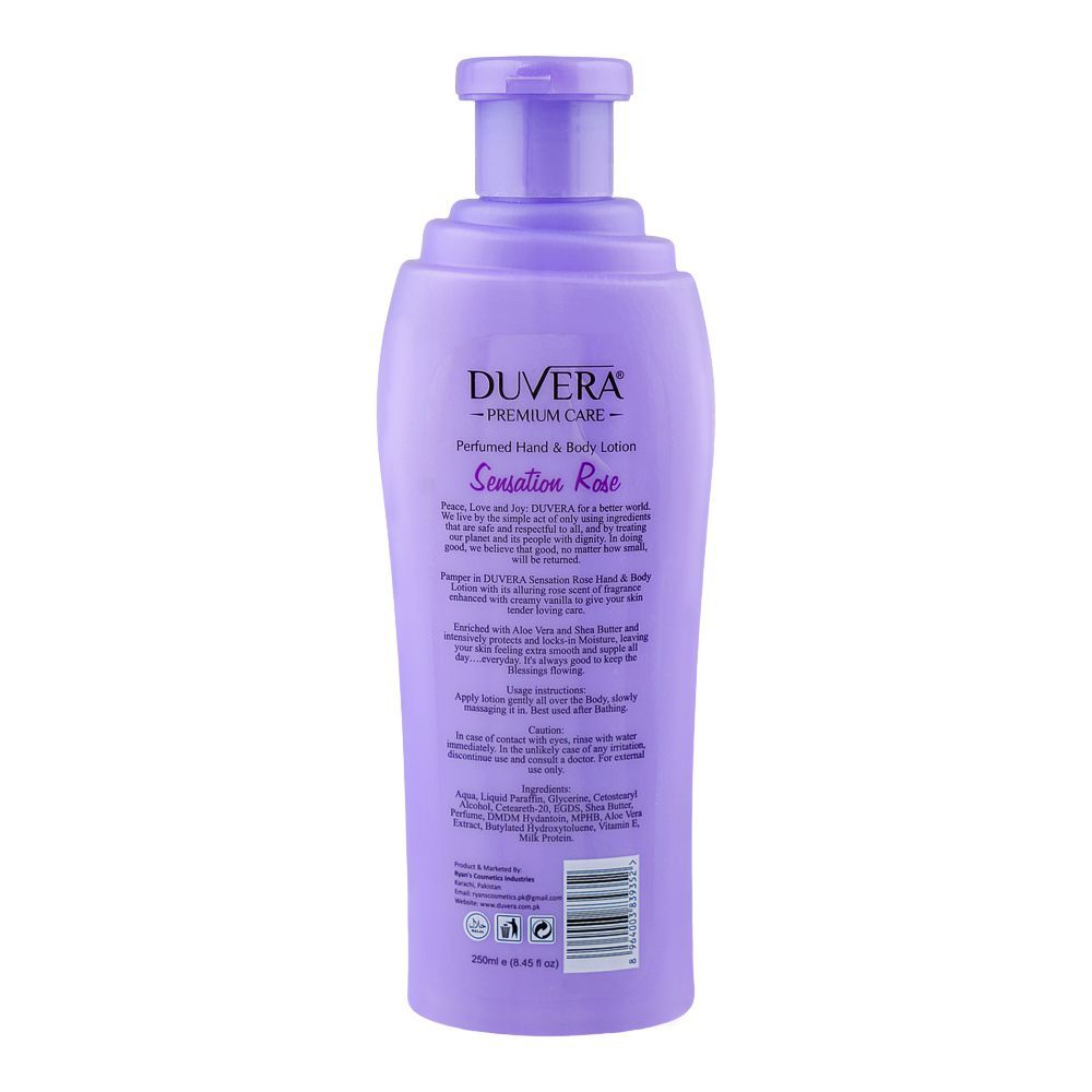 Duvera Sensation Rose Perfumed Hand & Body Lotion, Vitamin E ...
